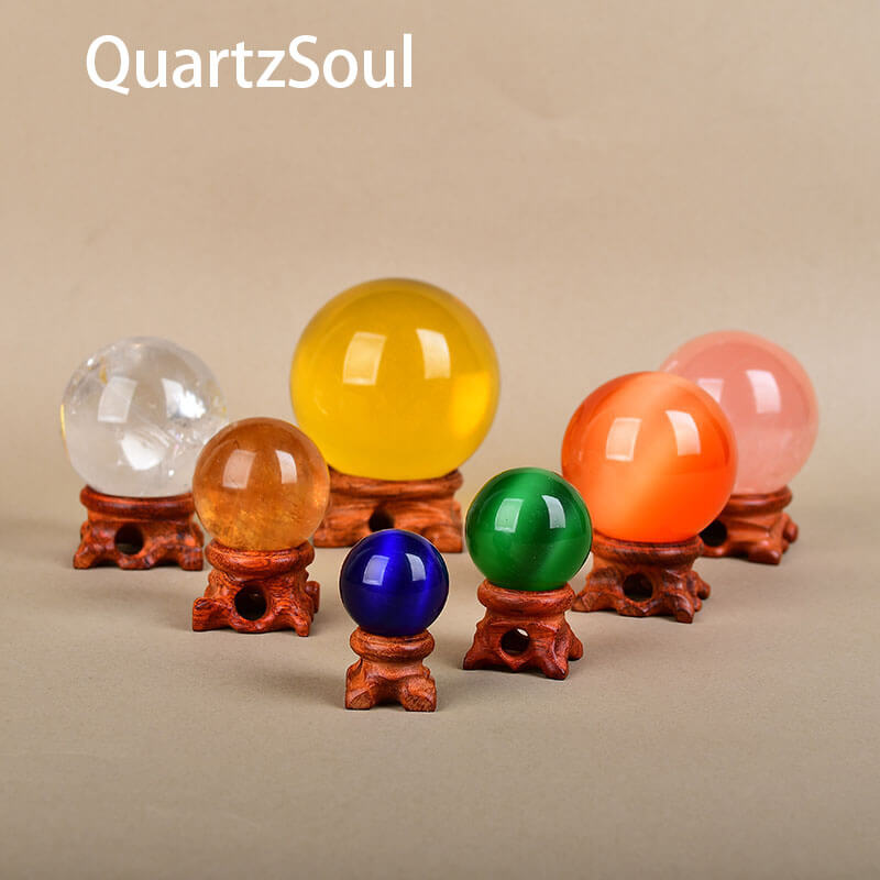Crystal Ball Stand Wooden Display for Spheres and Minerals – Crystal ...